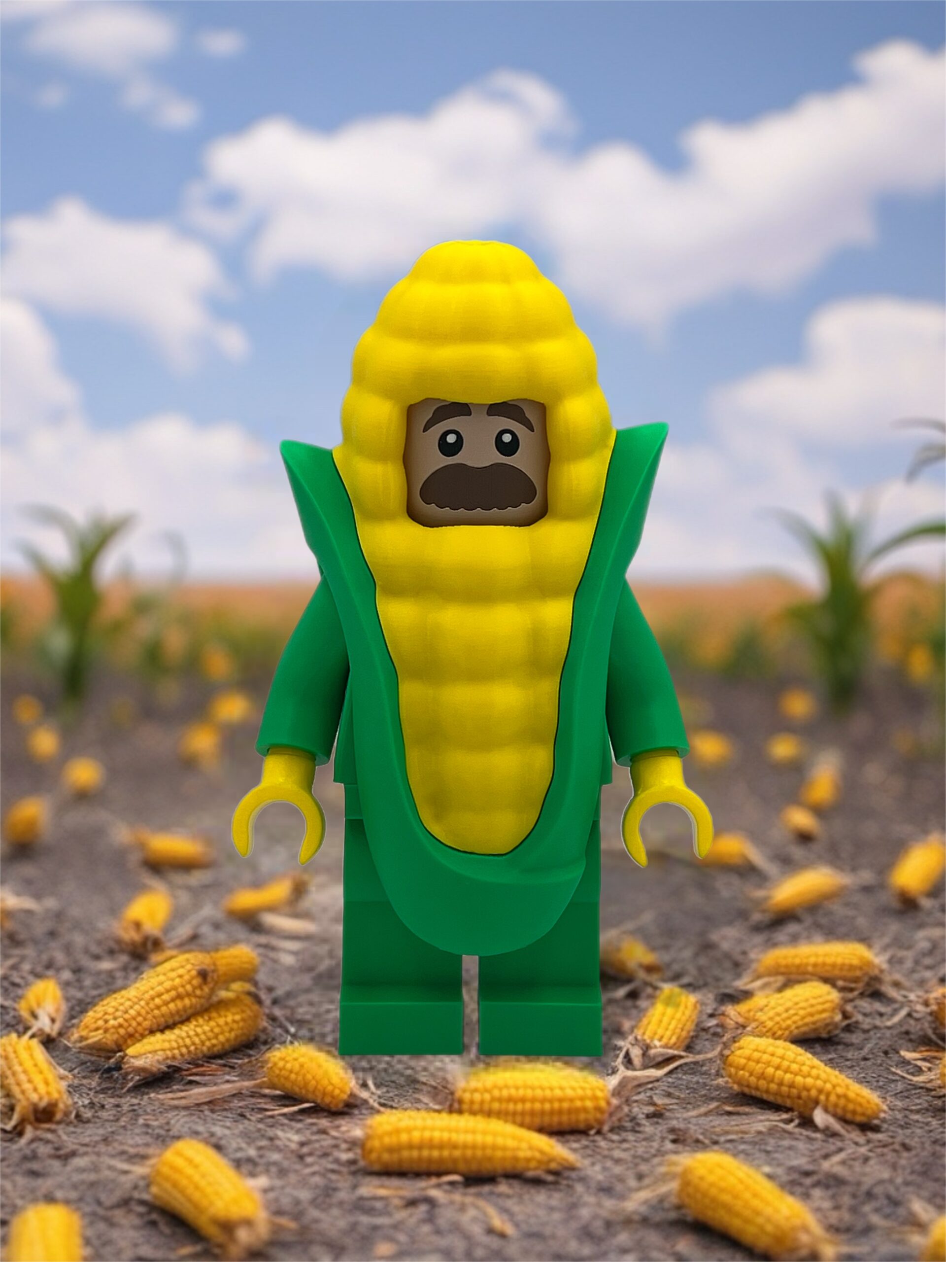 Corn Cob Guy 9″ Brick Figure – Cool3dPrints.co.uk